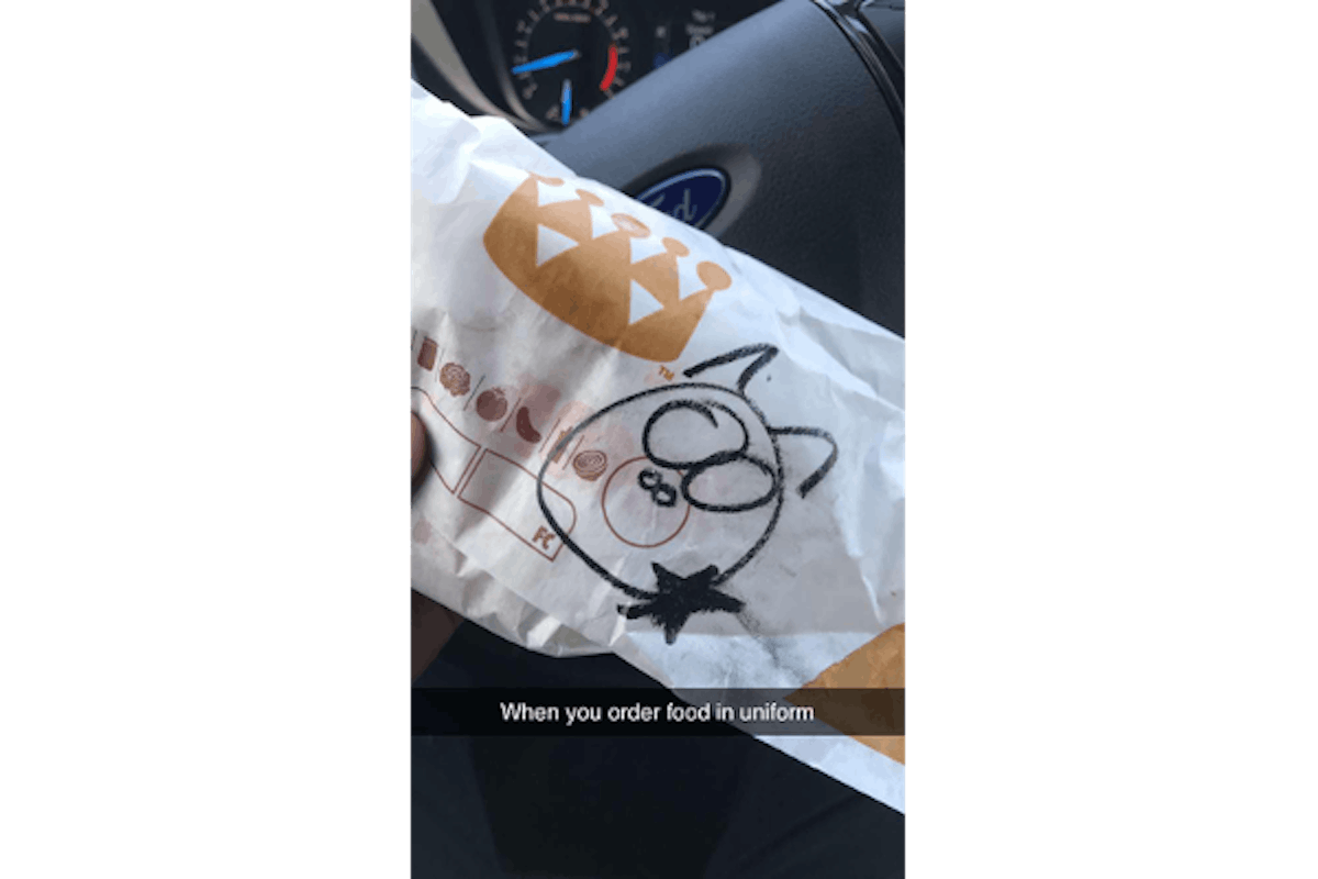 New Mexico Officer's Fast Food Meal Delivered with Derogatory Drawing ...