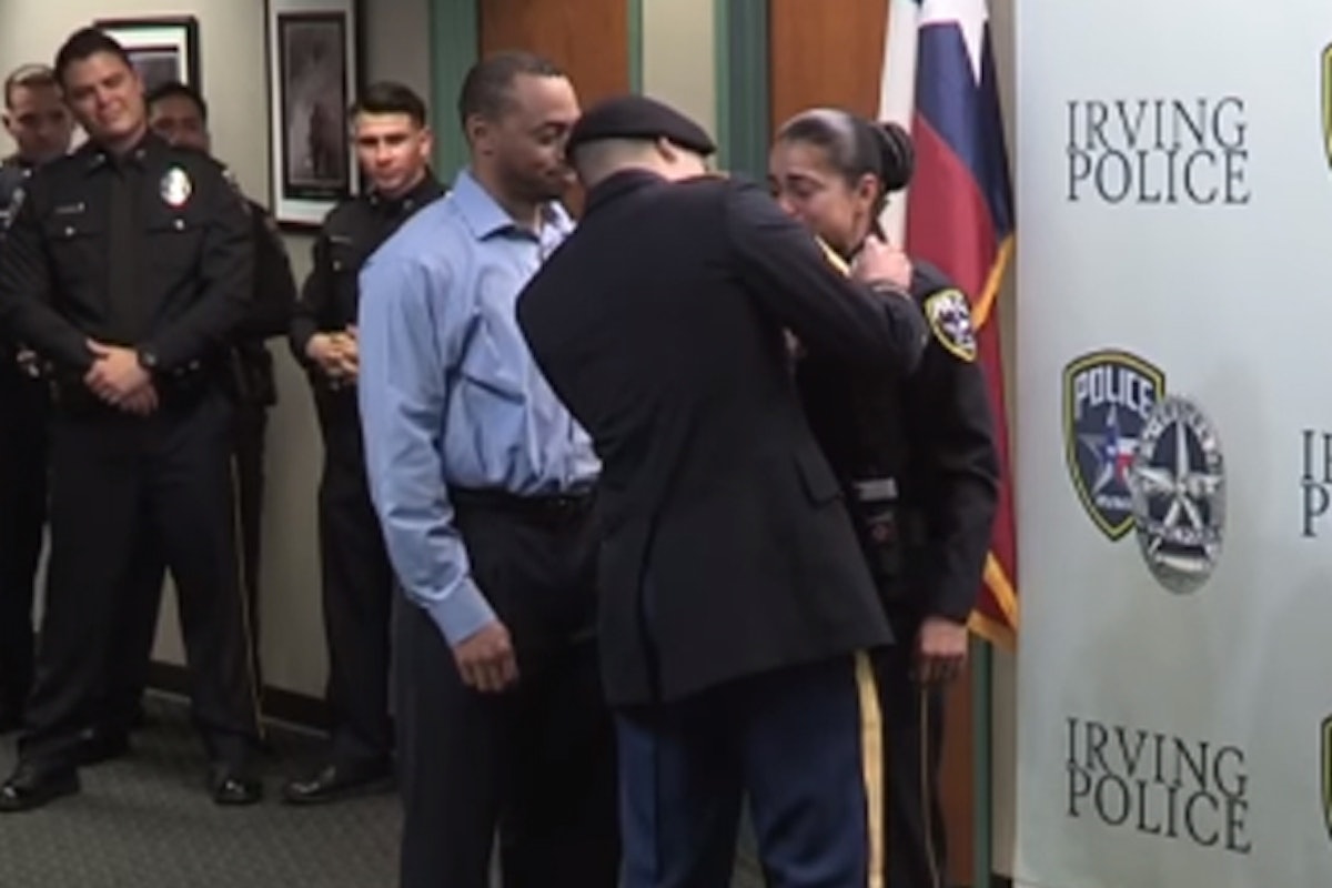 Video: Texas Officer Stunned at Arrival of Deployed Army Son at ...