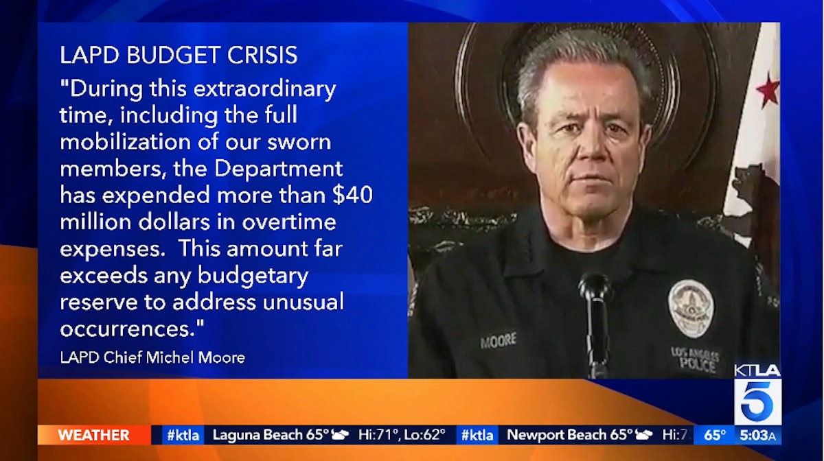 LAPD Budget Wrecked by Overtime During Protests and COVID, Officers Now ...