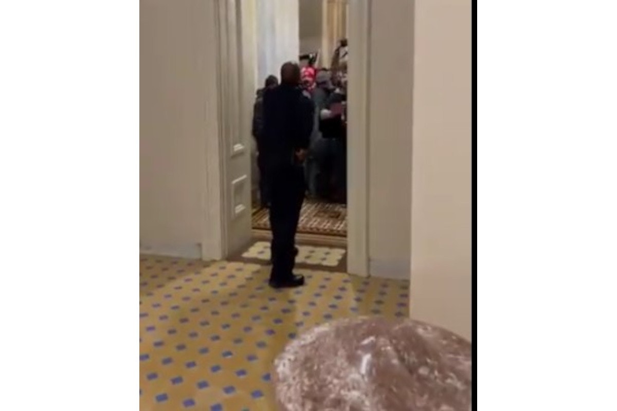 Lone Capitol Officer Tried to Stop Protesters in Building with Baton ...