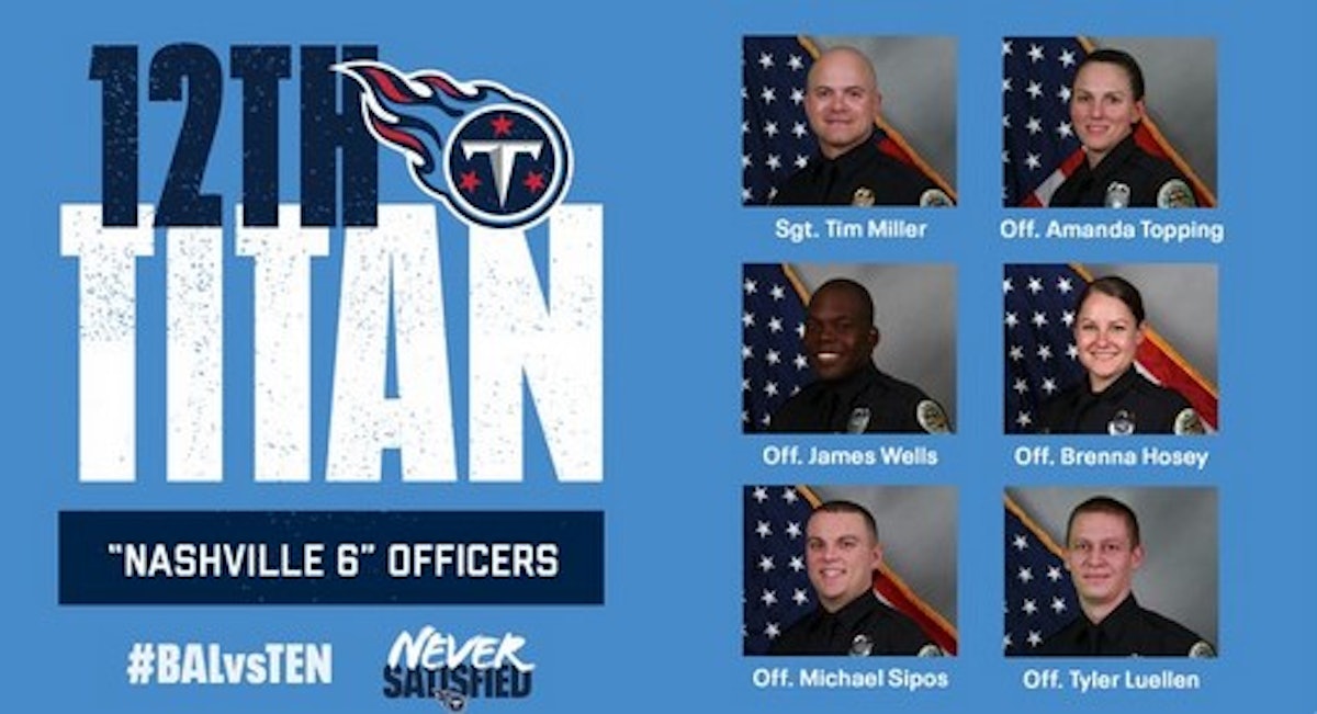 Nashville's Titans to Honor Police Heroes from Christmas Bombing Before ...